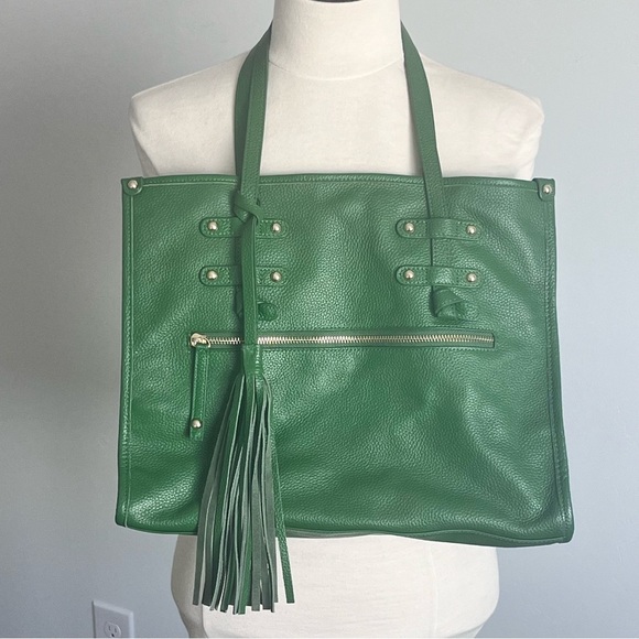 Laggo | Bags | Laggo Siena Leather Tote Bag Kelly Green Festive Luxury ...